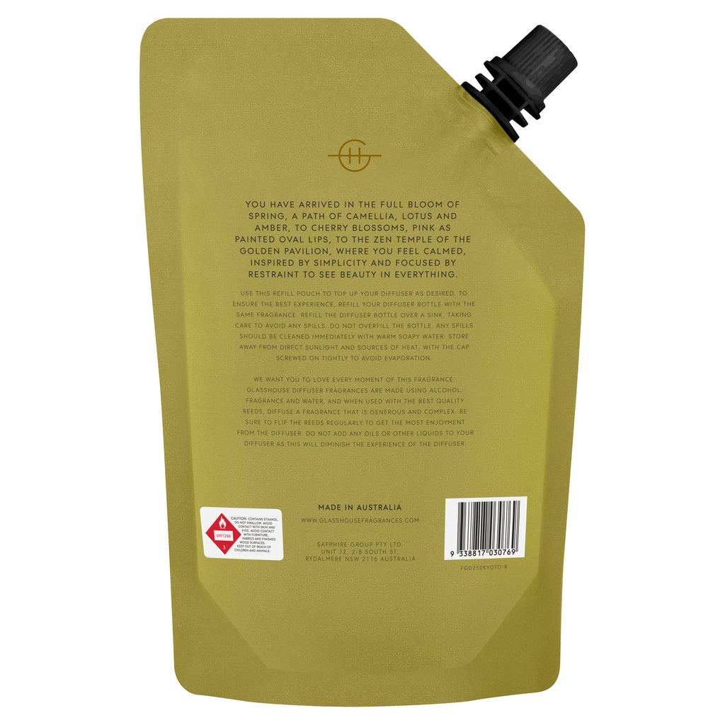Glasshouse Fragrances Frangrances Diffuser Refill Pouch 250ml - KYOTO ...