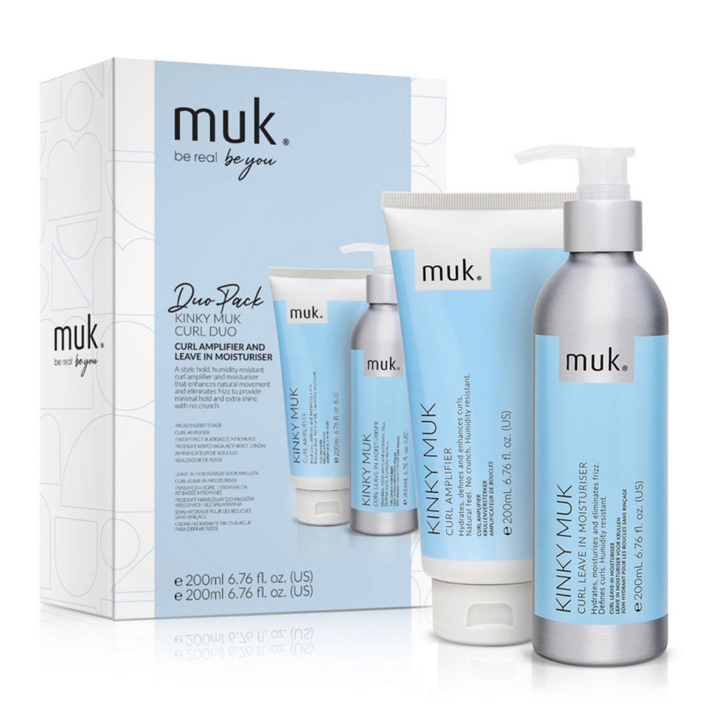 Muk Kinky Muk Curl Leave in Moisturiser and Curl Amplifier 200ml Duo ...
