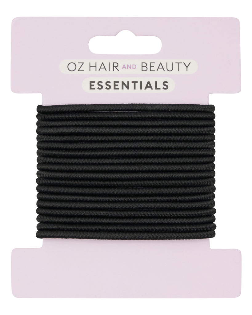 Oz Essentials Hair Elastic 18 Pack - Black – Oz Hair and Beauty