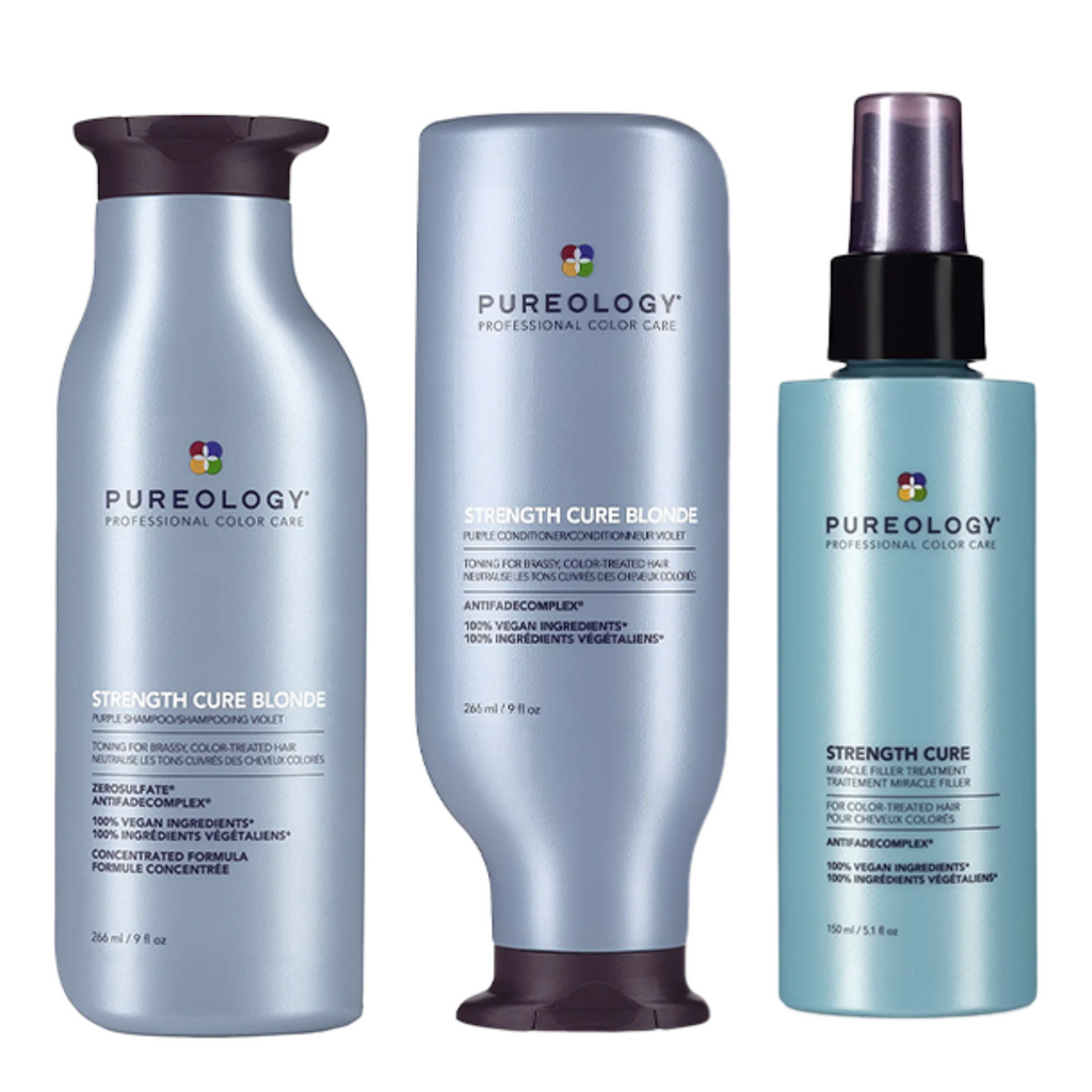 Pureology Strength Cure Blonde Purple Trio Bundle – Oz Hair and Beauty