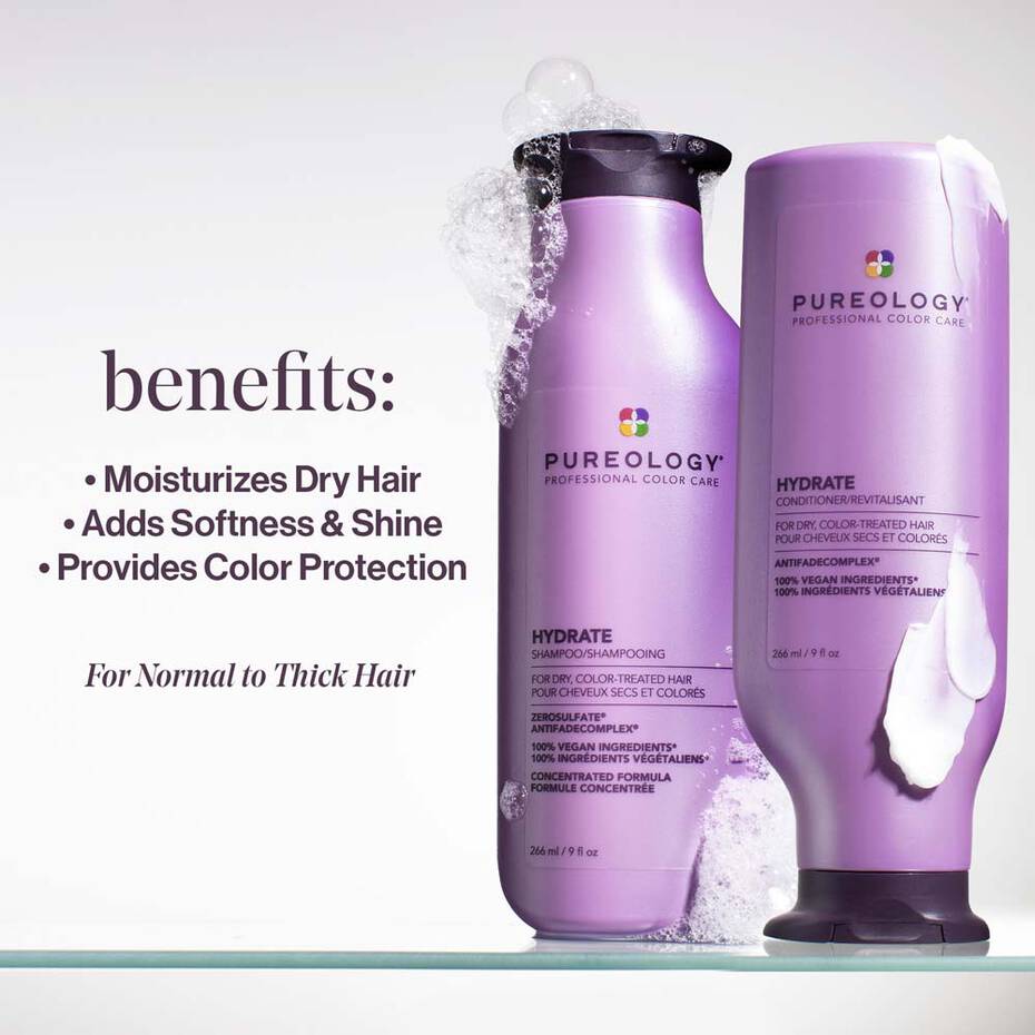 Pureology Hydrate Shampoo and Conditioner 266ml Bundle – Oz Hair and Beauty