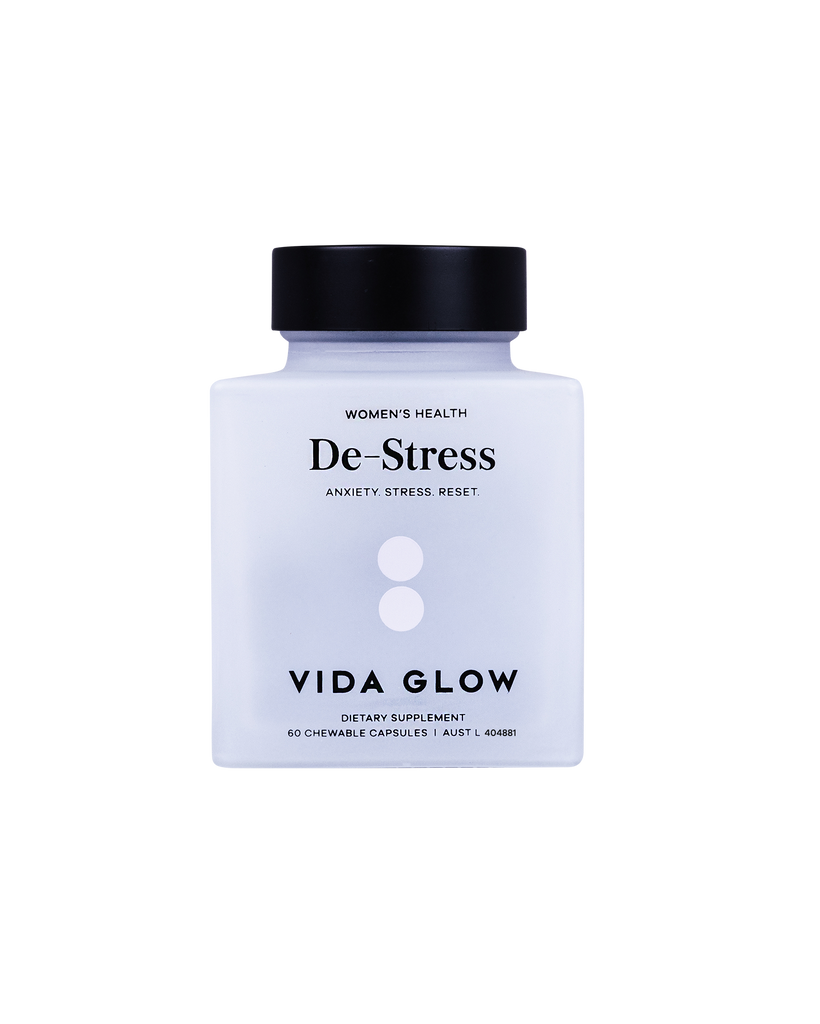 Vida Glow De-Stress Supplements - 60 Chewable Capsules – Oz Hair and Beauty