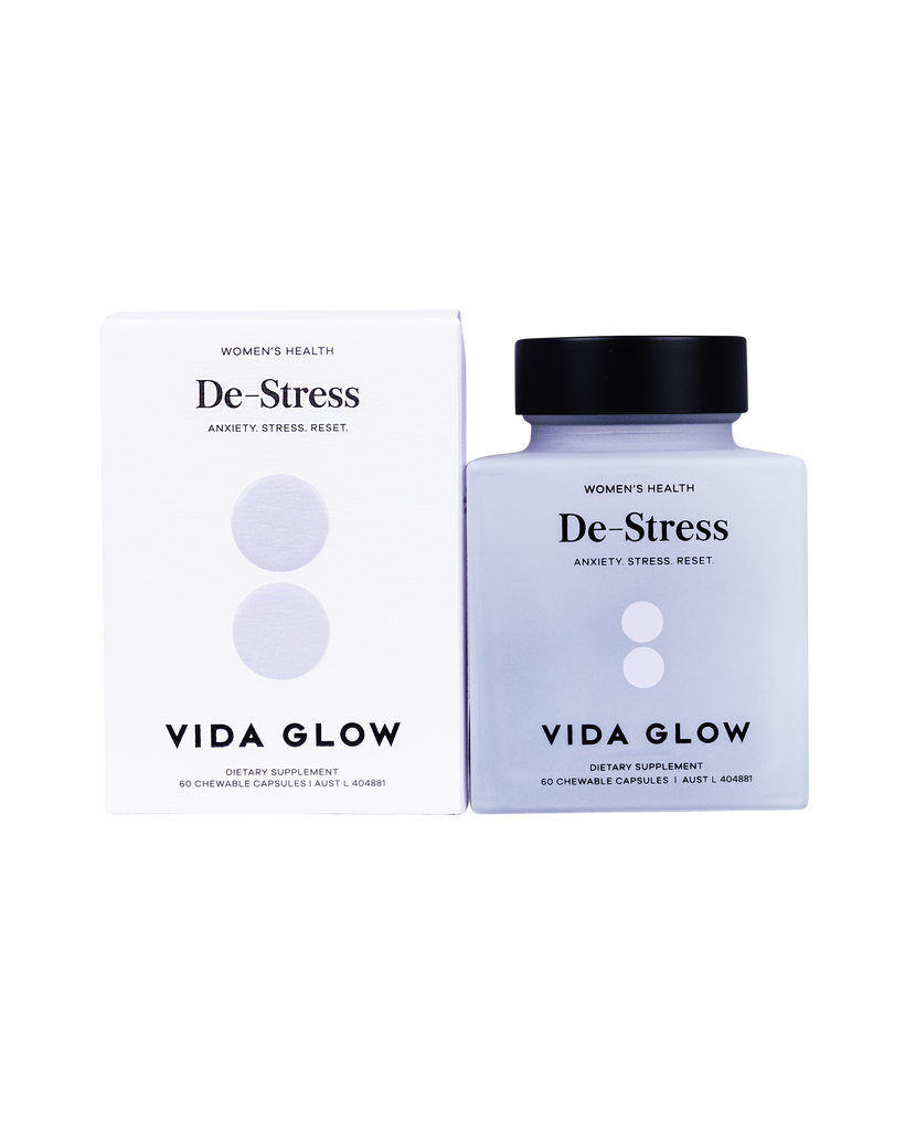 Vida Glow De-Stress Supplements - 60 Chewable Capsules – Oz Hair and Beauty
