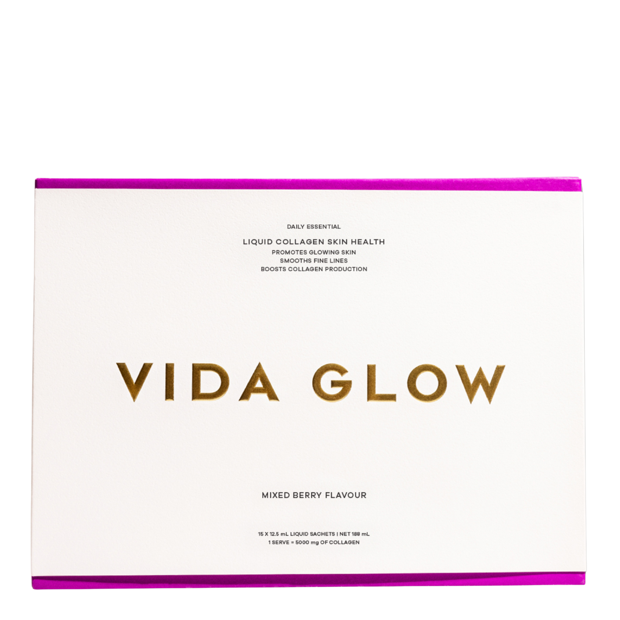 Vida Glow Liquid Collagen Skin Health Mixed Berry 15 x 12.4ml – Oz Hair ...