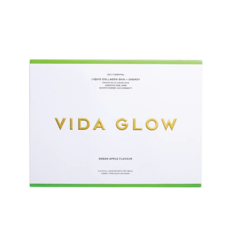 Vida Glow Liquid Collagen Skin + Energy Green Apple 15 x 12.5ml Sachet ...