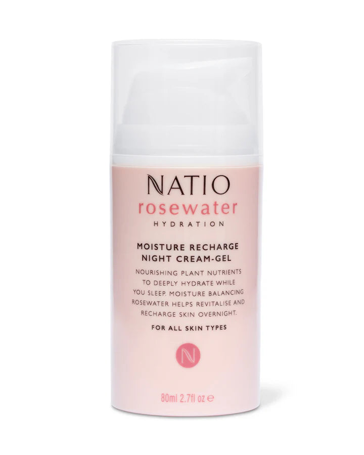 Natio Rosewater Moisture Recharge Night Cream-Gel 80ml – Oz Hair and Beauty