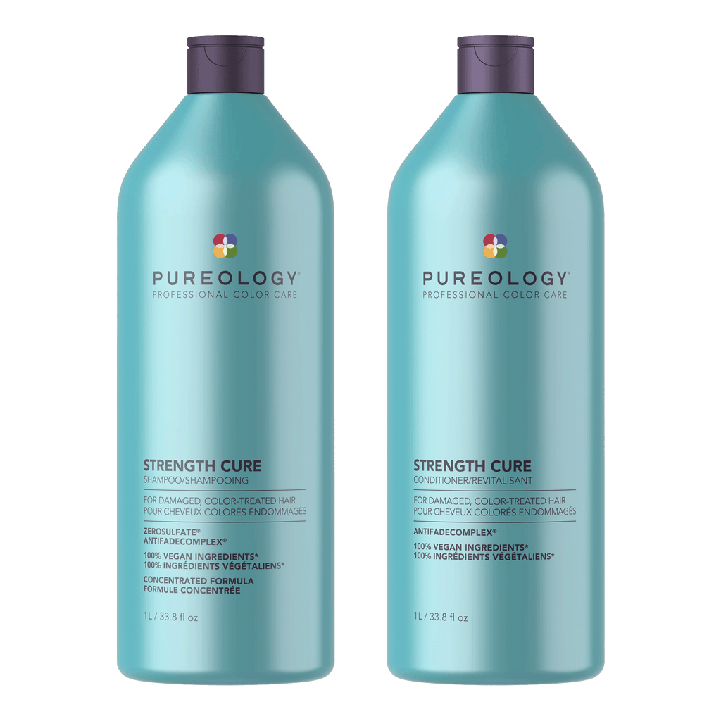 Pureology 1L Strength Cure Shampoo and Conditioner Bundle – Oz Hair and Beauty