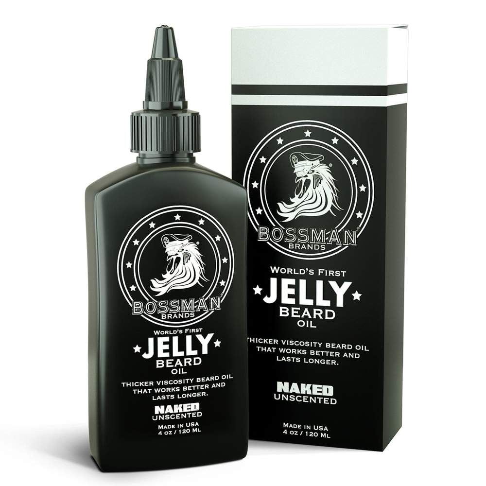 Bossman Jelly Naked Scent Beard Oil (White) 120ml – Oz Hair and Beauty
