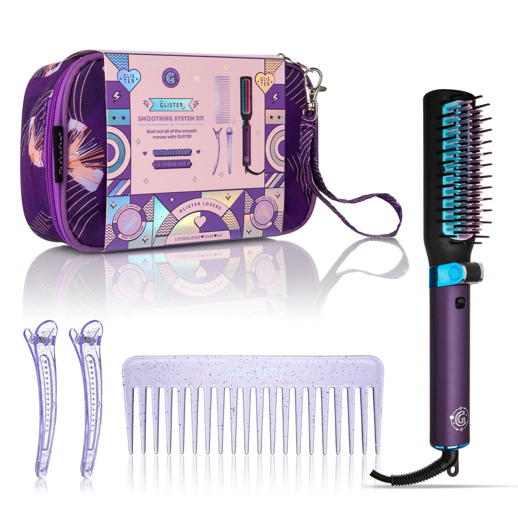 Glister Hot Smoothing Brush Ultra Violet – Oz Hair and Beauty